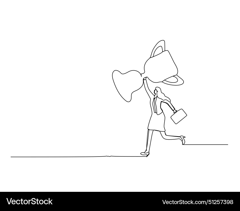 Continuous single one line drawing a happy career Vector Image