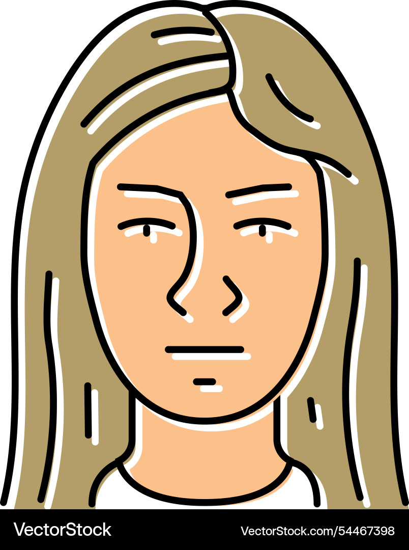 Determination woman expression color icon Vector Image