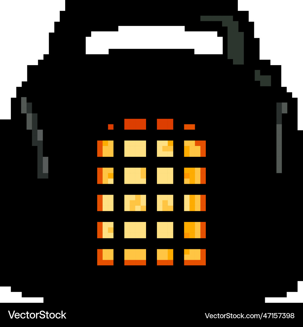 Flame heater gas game pixel art Royalty Free Vector Image