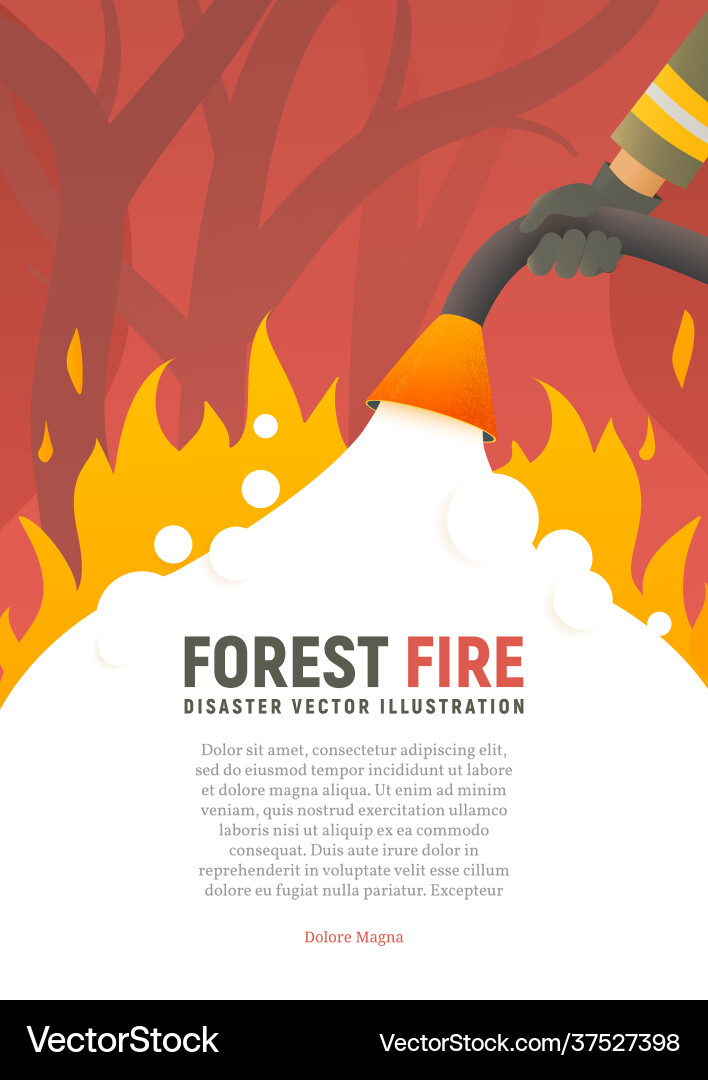 Forest fire placard safety Royalty Free Vector Image
