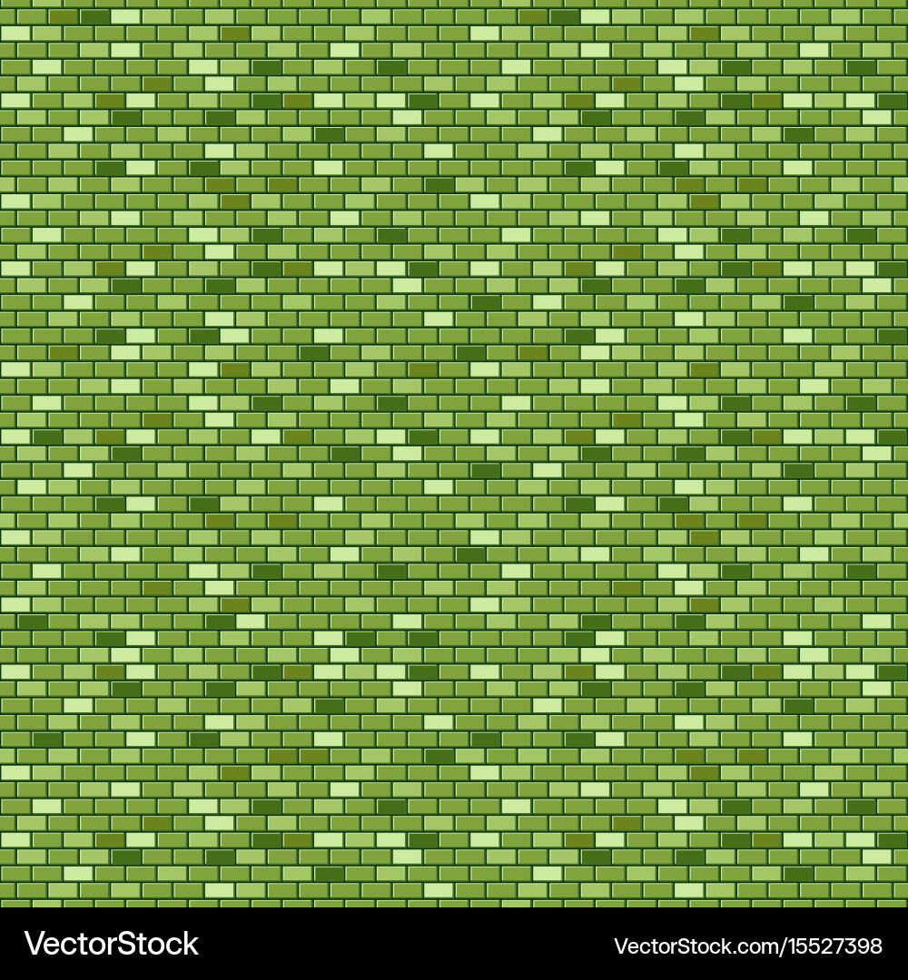 Green brick wall seamless pattern Royalty Free Vector Image