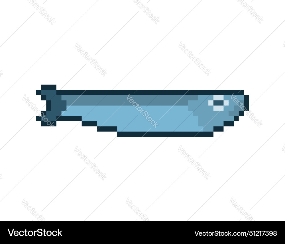 Herring pixel art fish pixelated 8 bit Royalty Free Vector