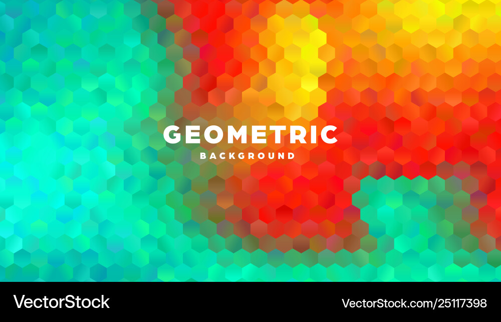 Hexagonal polygonal abstract background colorful Vector Image
