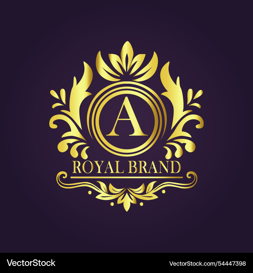 Letter a luxury gold logo concept Royalty Free Vector Image