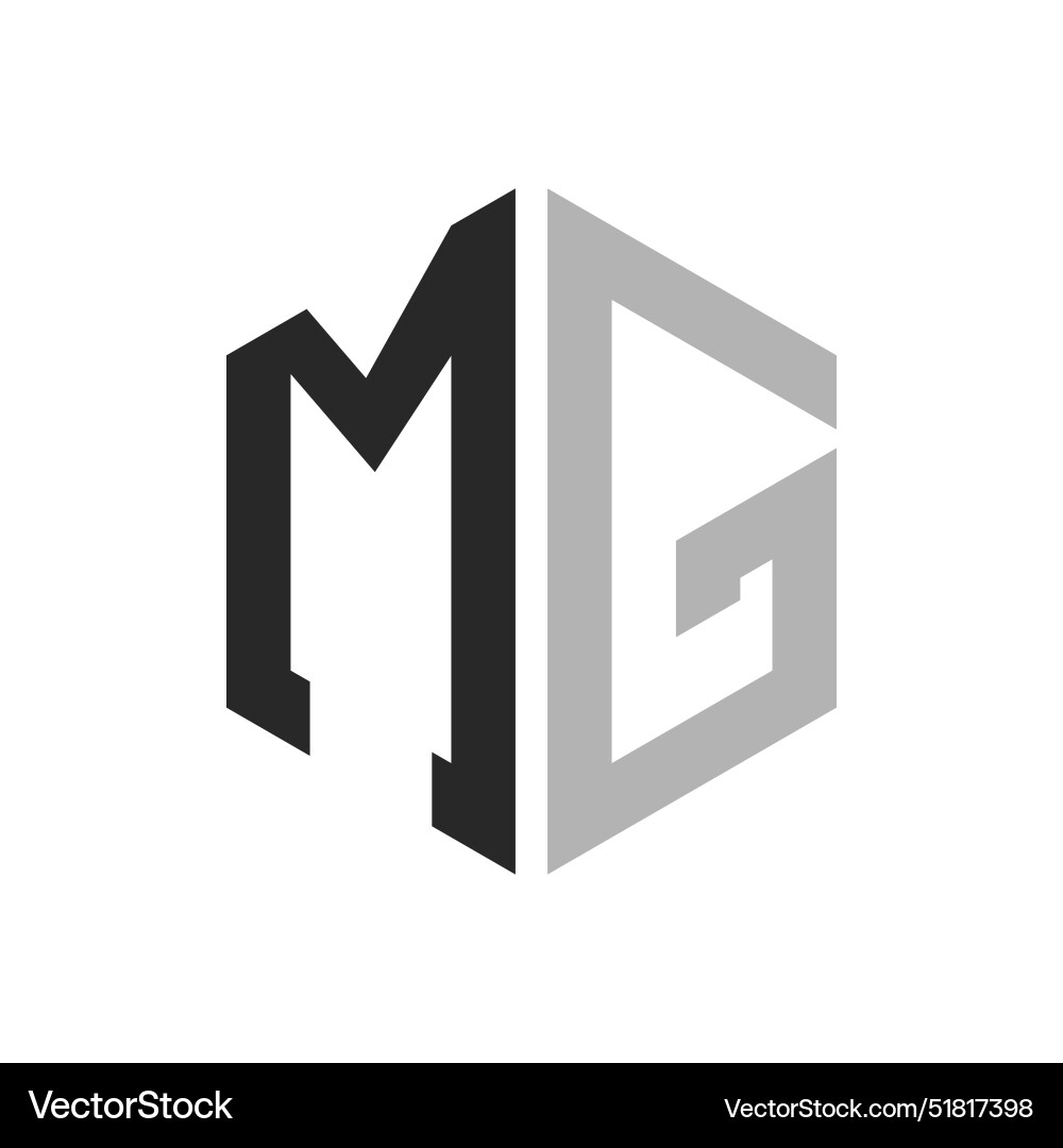 Modern unique hexagon letter mg logo design Vector Image