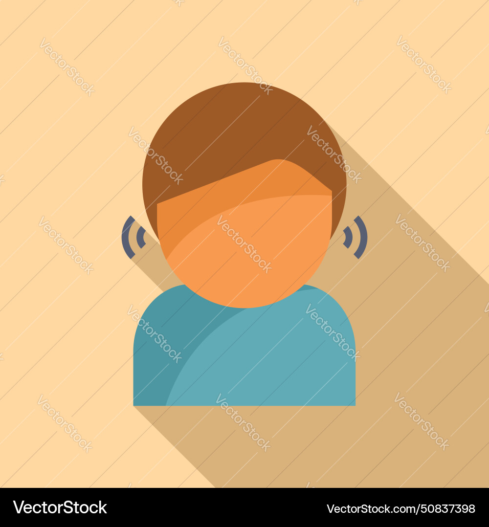 Person hearing aid device icon flat Royalty Free Vector