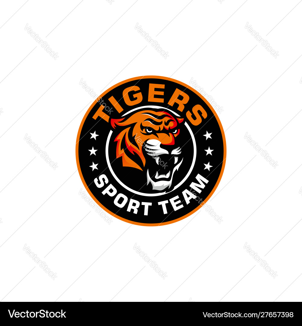 Roaring tiger logo design Royalty Free Vector Image