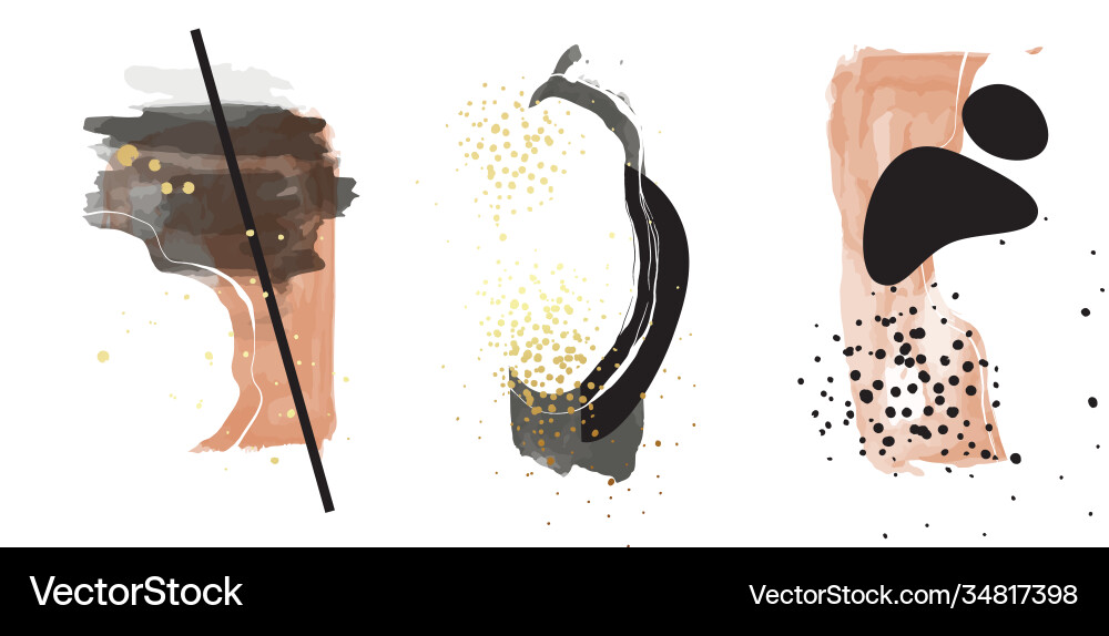 Watercolor Abstract Shapes Royalty Free Vector Image