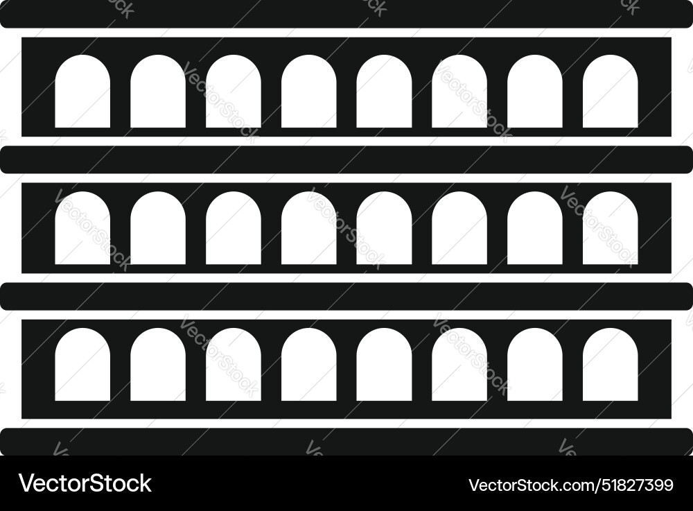 Colosseum building with arched windows Royalty Free Vector