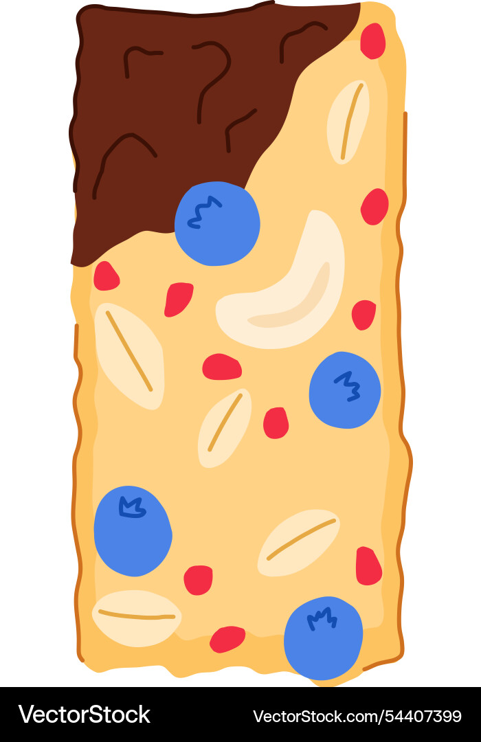 Delicious granola bar cartoon Royalty Free Vector Image