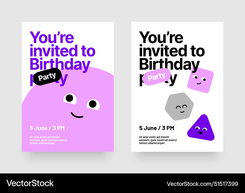 Design layout template for birthday events Vector Image