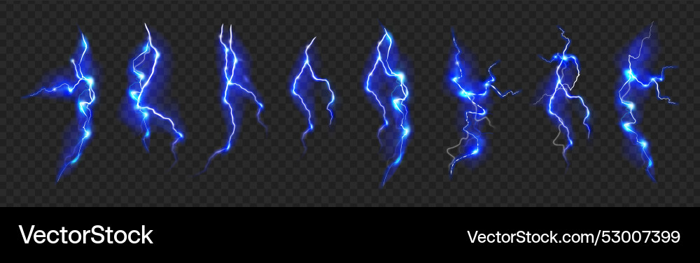 Electrical discharges lightning and sparkles Vector Image