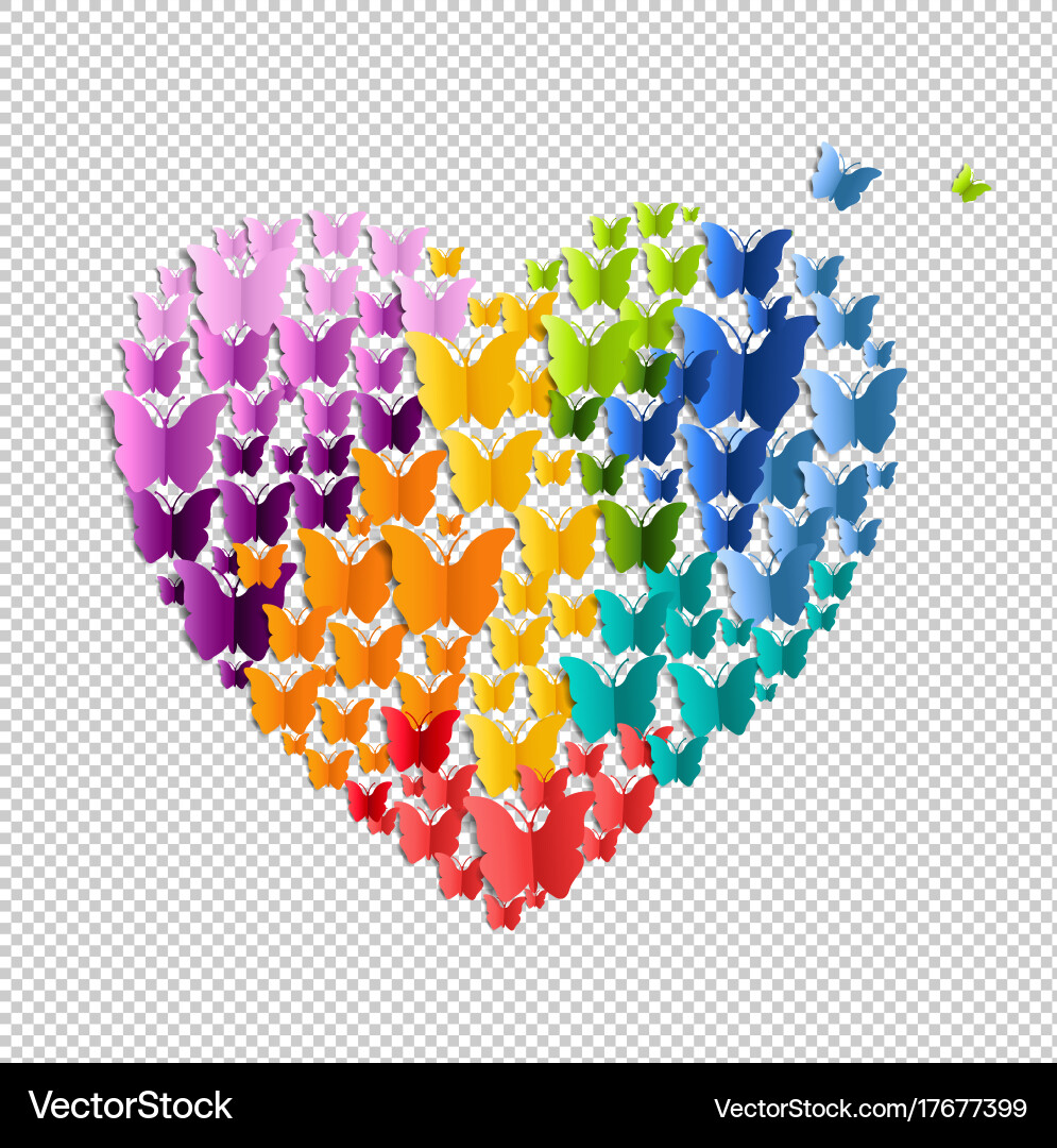 Heart with butterfly isolated Royalty Free Vector Image