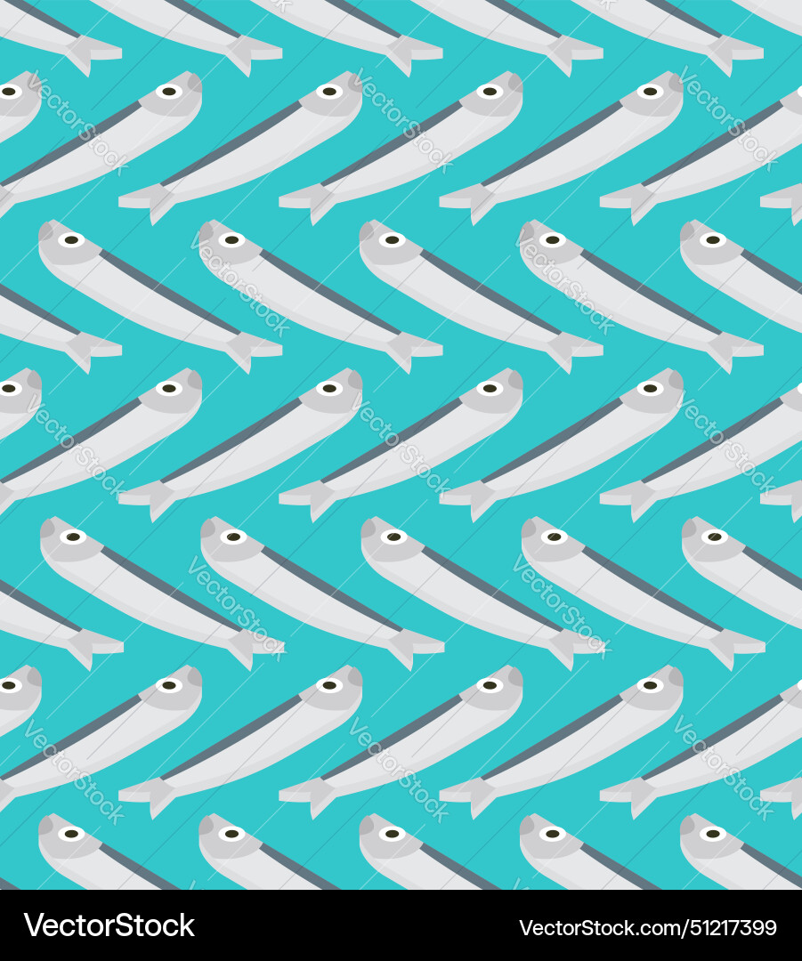 Herring pattern seamless fish background baby Vector Image