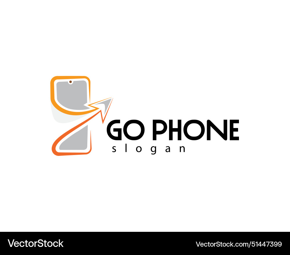 Phone and arrow go logo design Royalty Free Vector Image