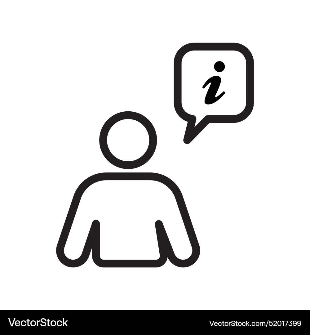 User information icon black line art Royalty Free Vector