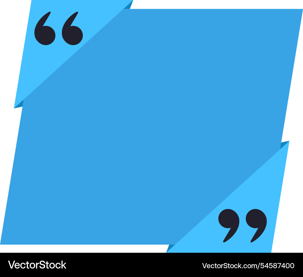 Blue quote box with quotation marks at the corners