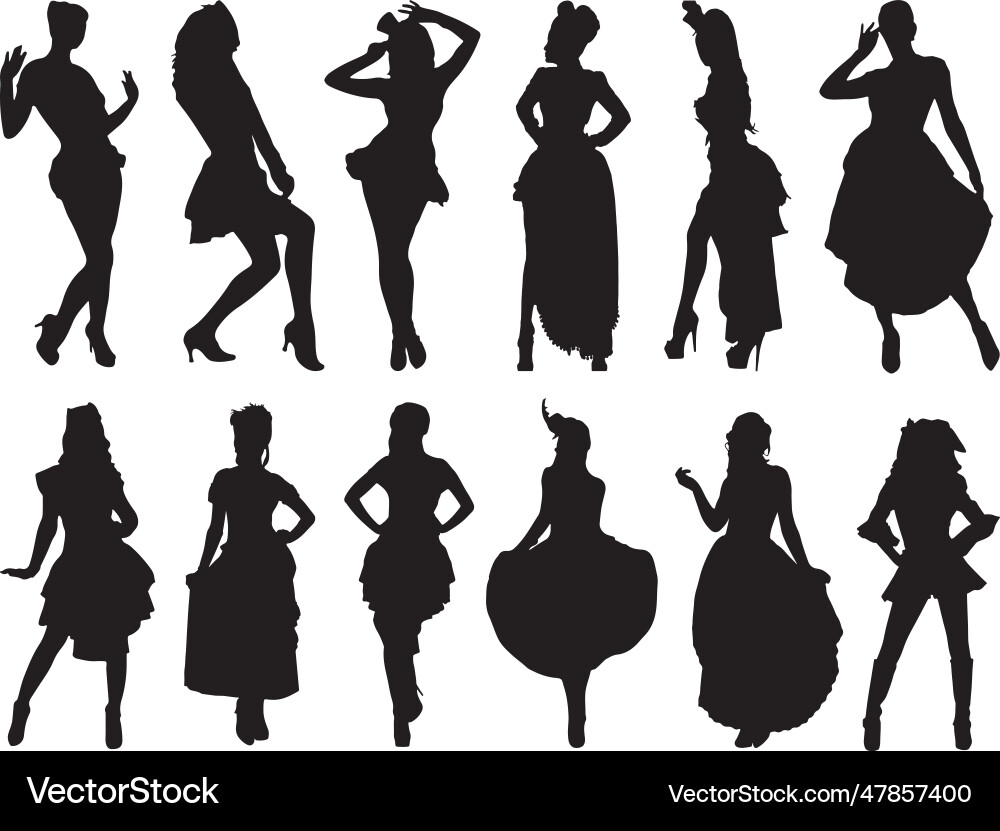 Burlesque silhouette Royalty Free Vector Image