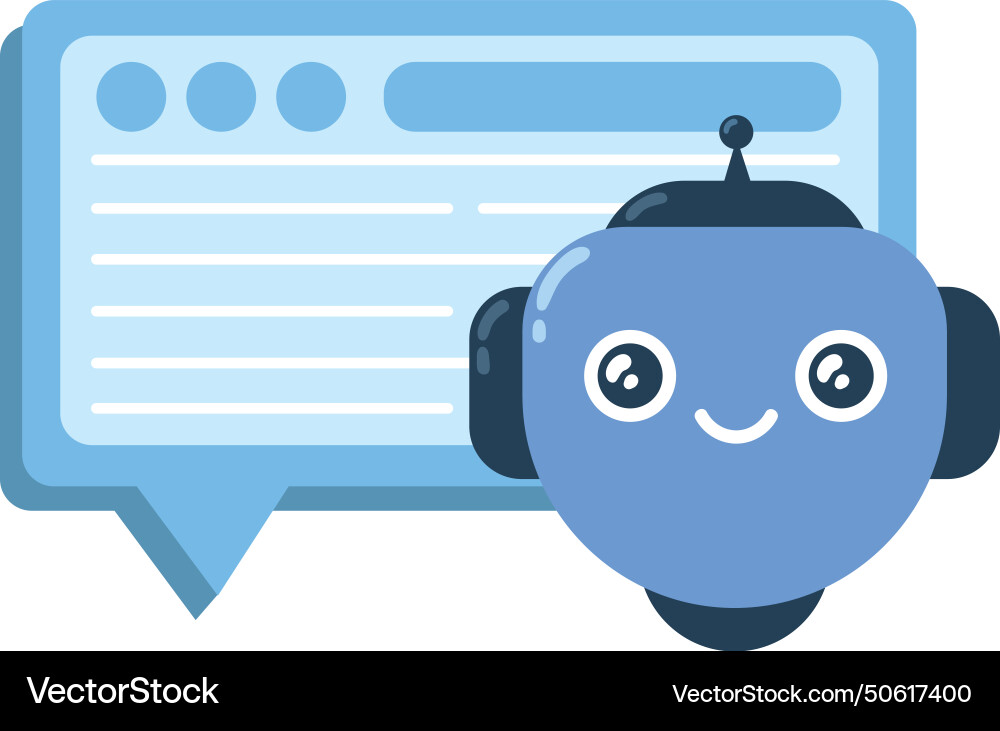 Chatbot online interactive Royalty Free Vector Image