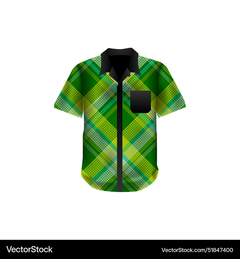 Design template short sleeve flannel shirt Vector Image