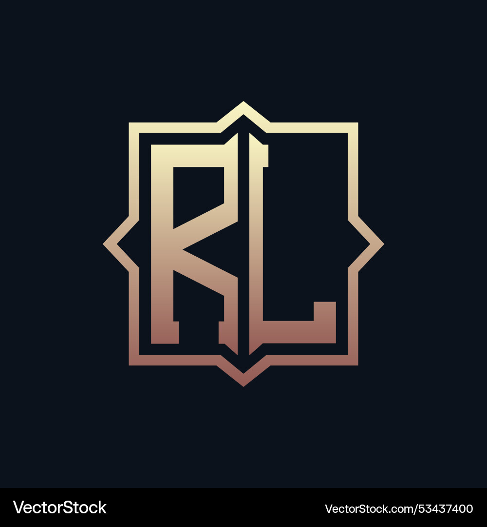 Luxury initial rl monogram logo design elegant Vector Image