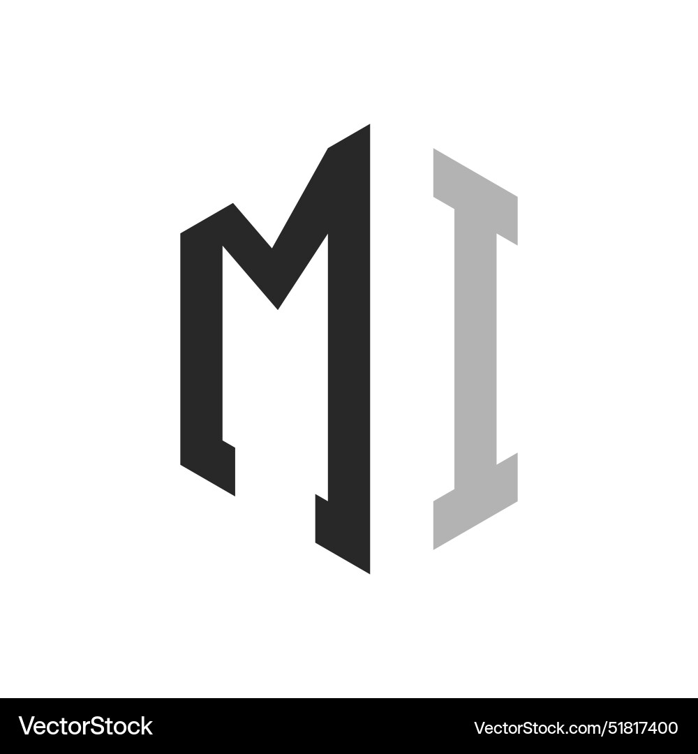 Modern unique hexagon letter mi logo design Vector Image