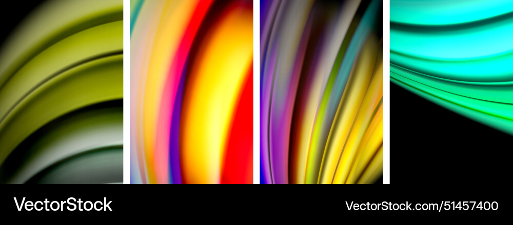 Rainbow style fluid color wave line background Vector Image