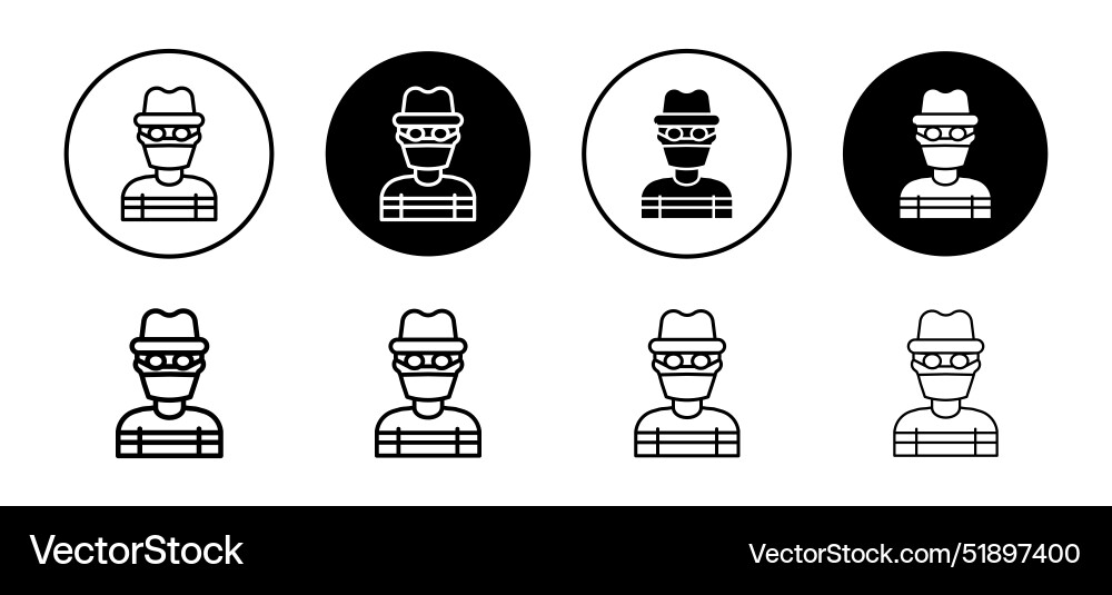 Robber icon depicting criminal activity and theft Vector Image