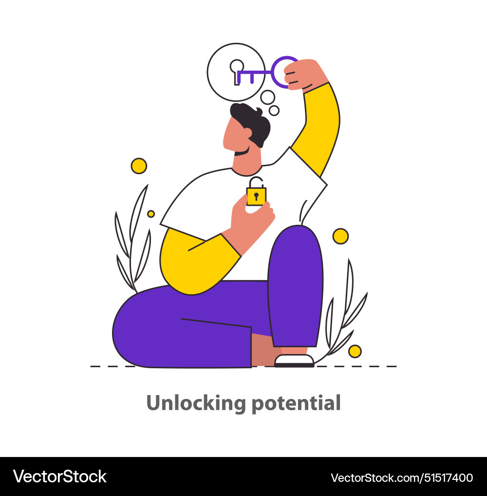 Unlocking potential concept Royalty Free Vector Image Unlocking potential concept Royalty Free Vector Image