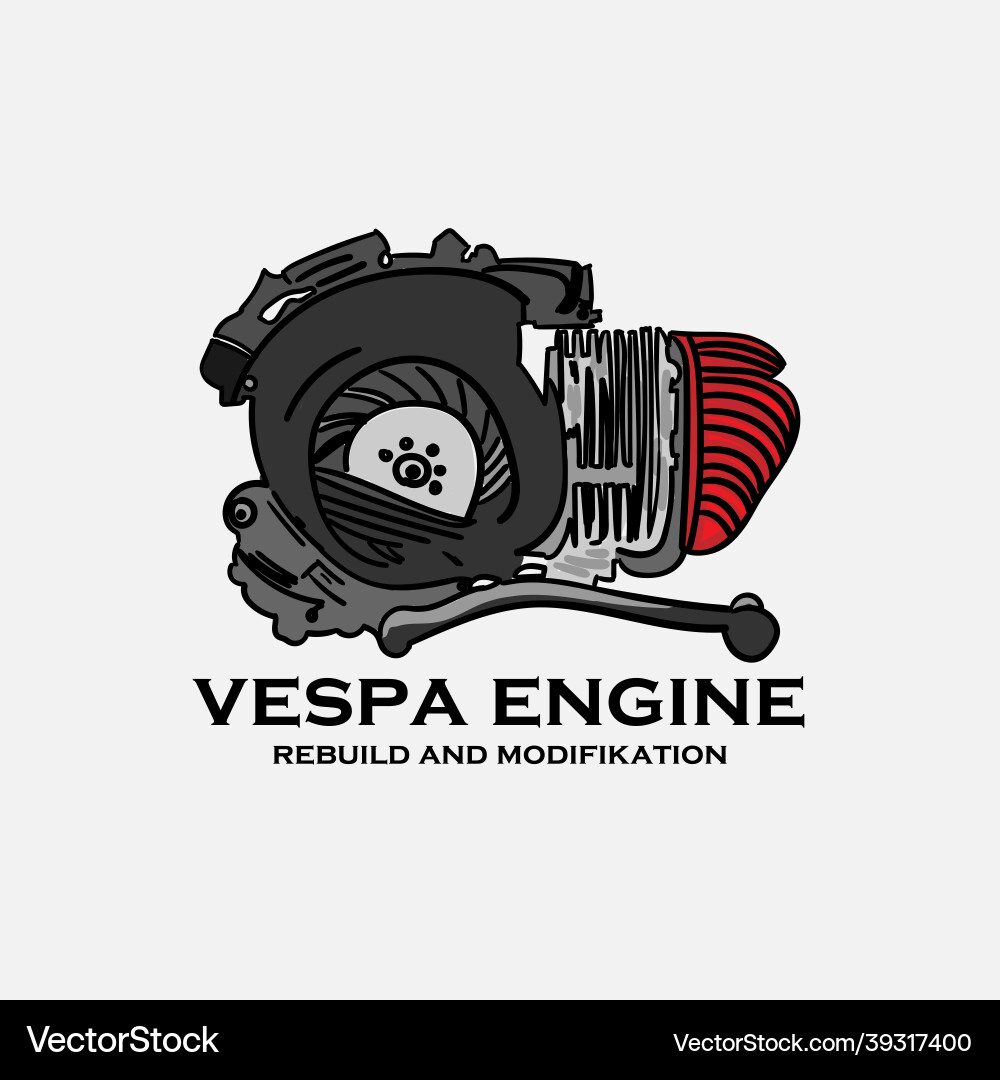 Vespa engine transportation design Royalty Free Vector Image