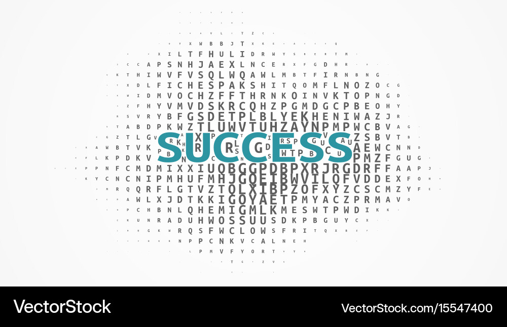 Word success in typography characters Royalty Free Vector