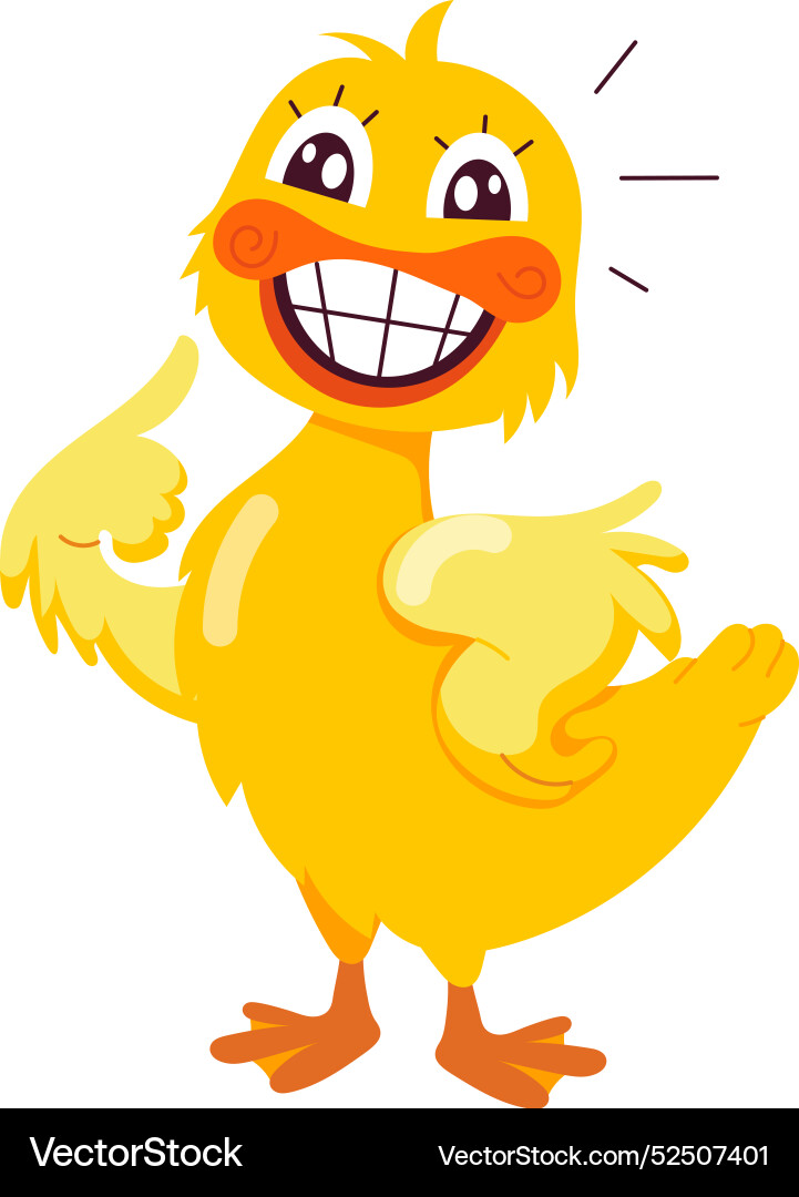 Basic rgbfunny smiling duck flat style mascot Vector Image