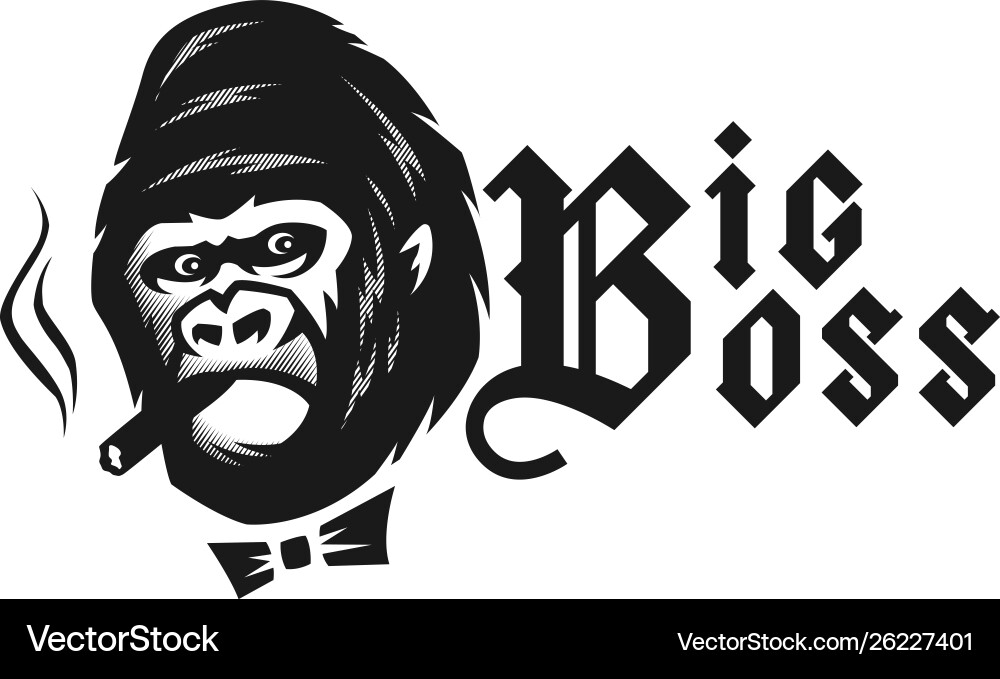 Big boss angry gorilla with a cigar Royalty Free Vector