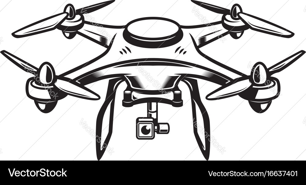 Drone isolated on white background Royalty Free Vector Image