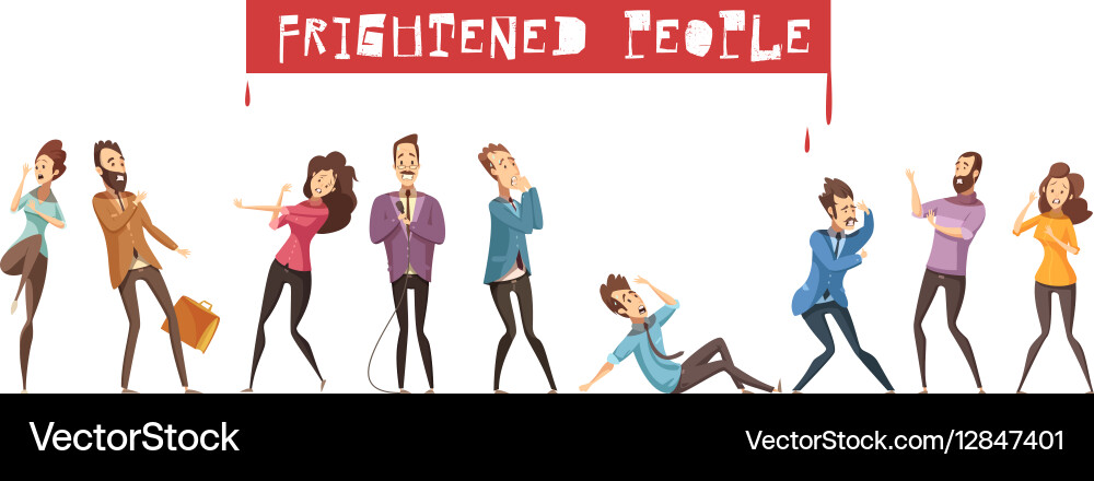 Fear person icon set Royalty Free Vector Image