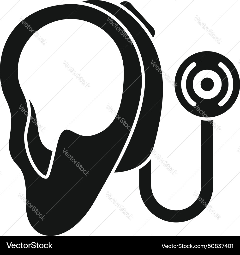 Modern hearing aid icon simple tool Royalty Free Vector
