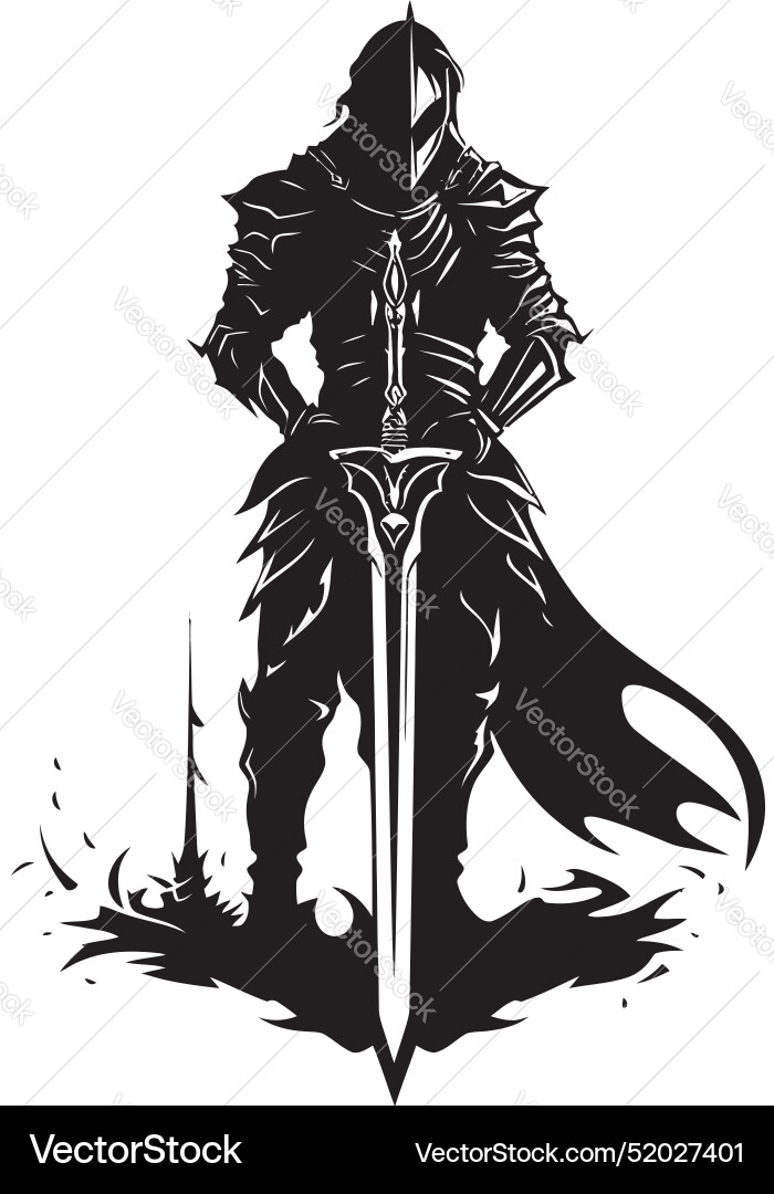 Noble warrior knight soldiers raised sword icon Vector Image