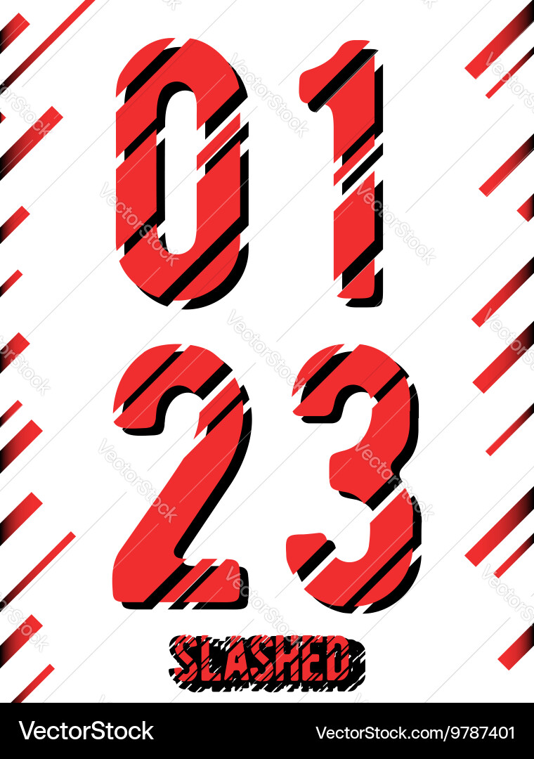 Slashed font template Royalty Free Vector Image