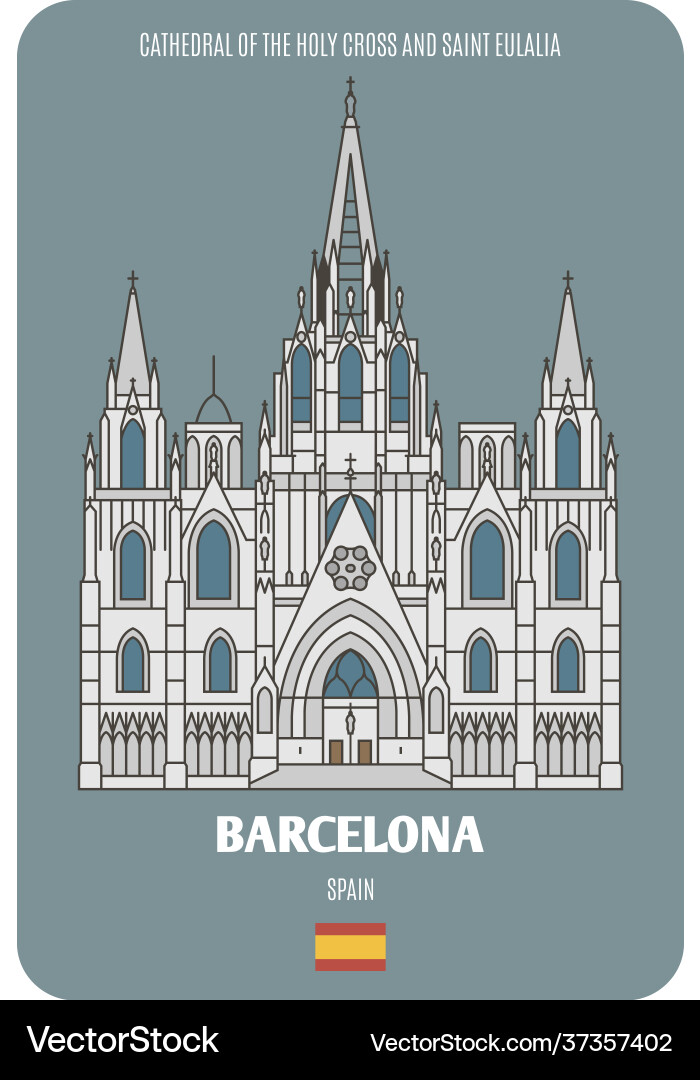 Cathedral holy cross in barcelona spain Royalty Free Vector