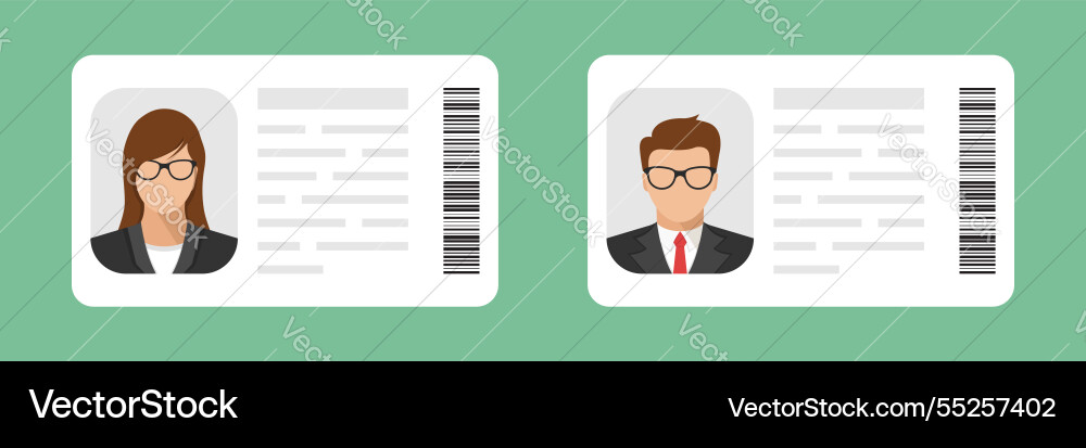 Driver license icon in flat style identification Vector Image