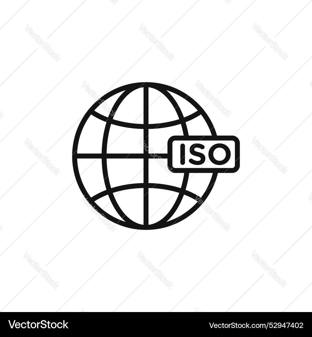 Iso icon symbol on white background Royalty Free Vector