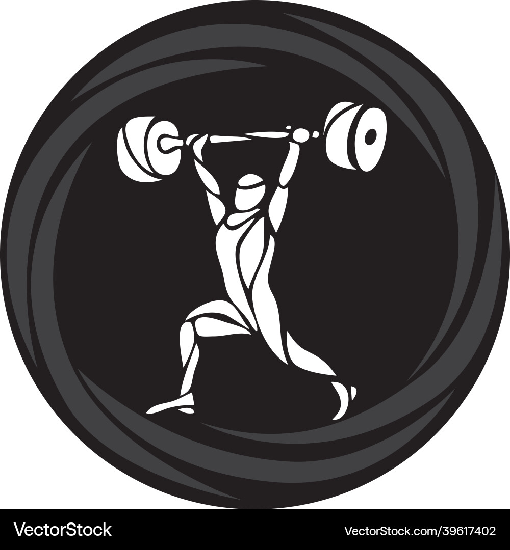 Man lifting weight abstract silhouette Royalty Free Vector