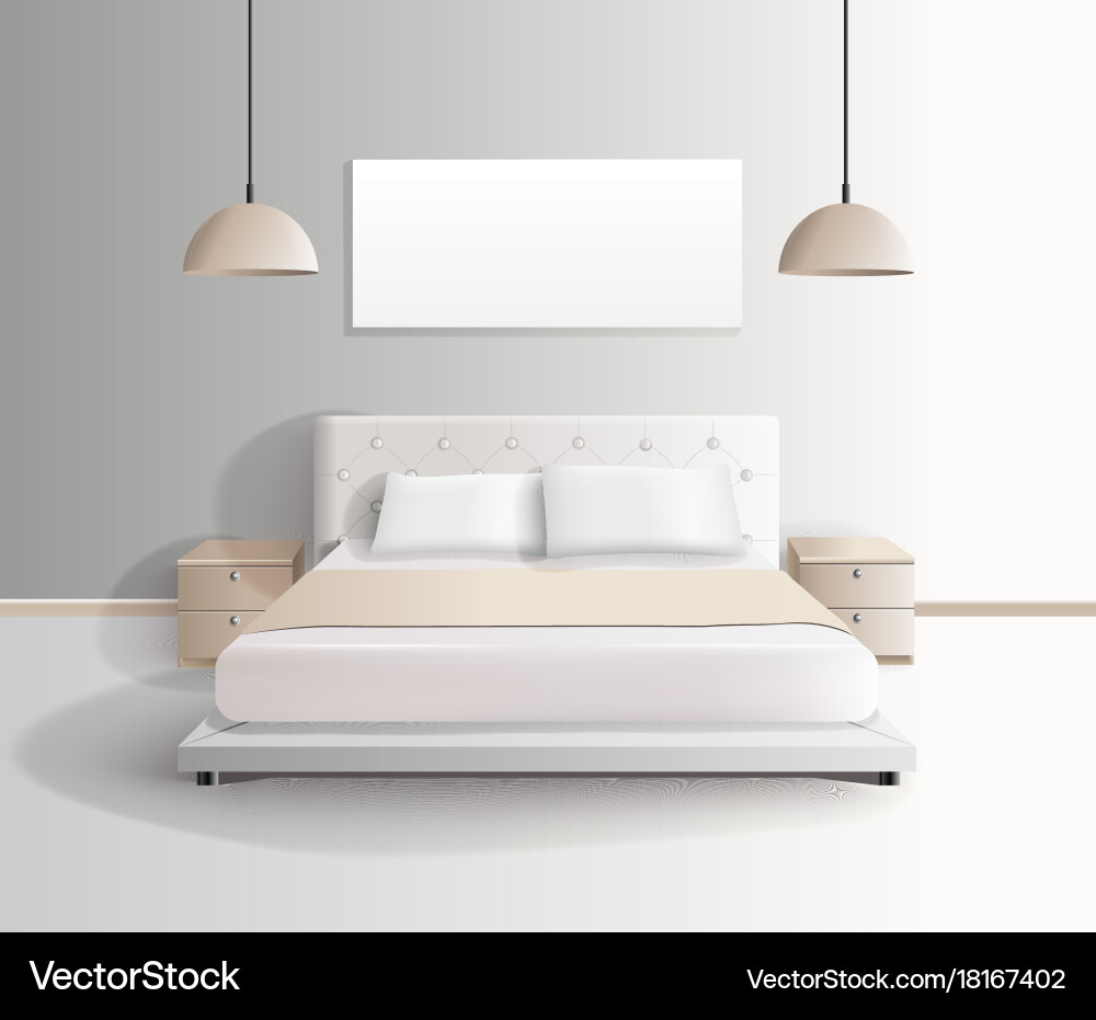 Modern Bedroom Interior Royalty Free Vector Image