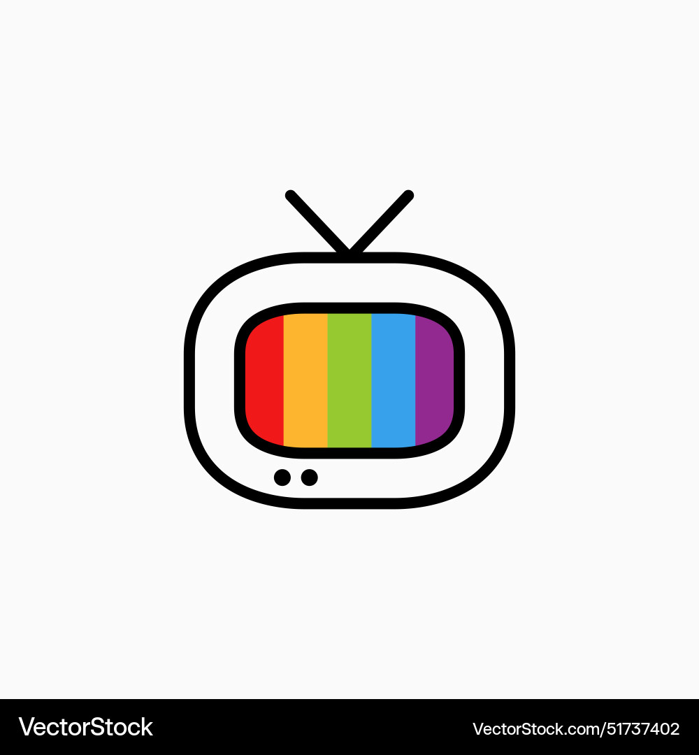 Retro tv television logo icon Royalty Free Vector Image