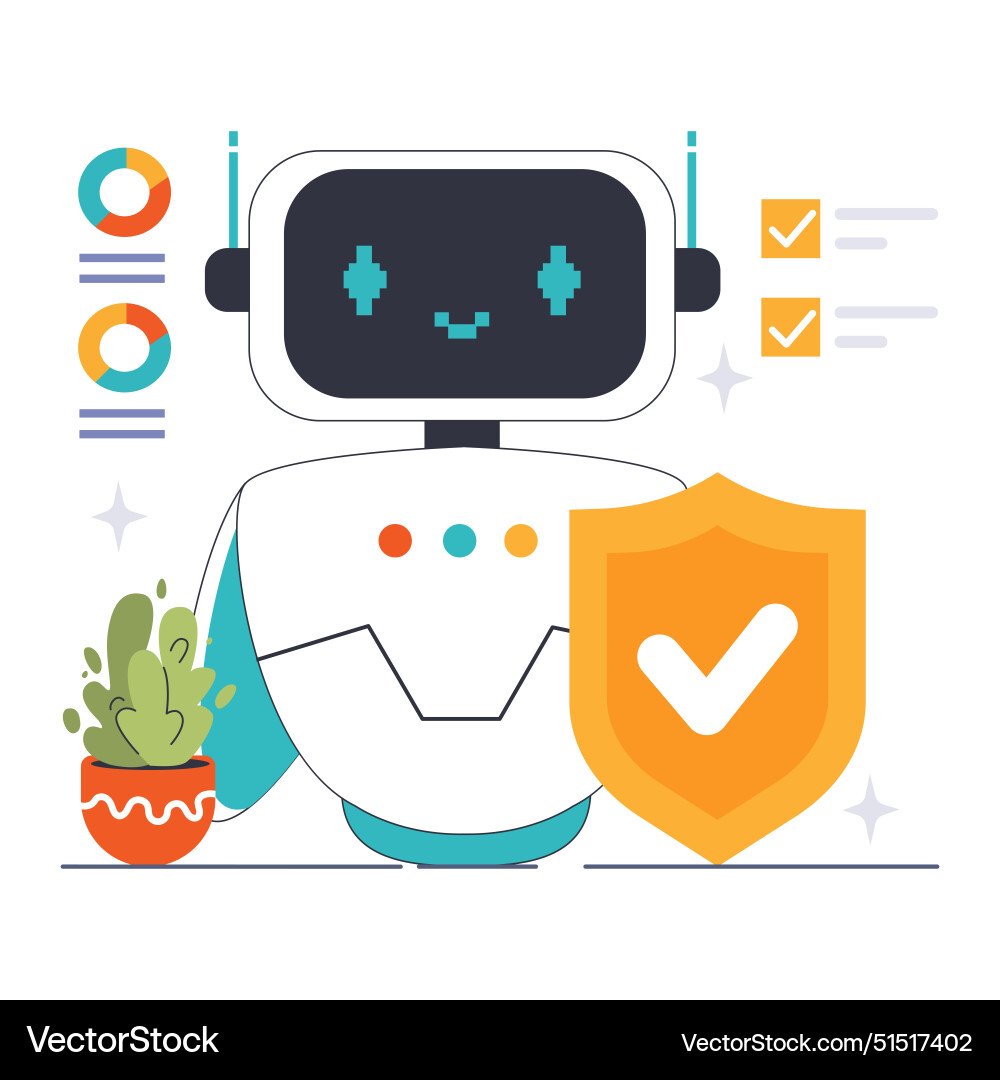 Security chat bot concept digital guardian Vector Image