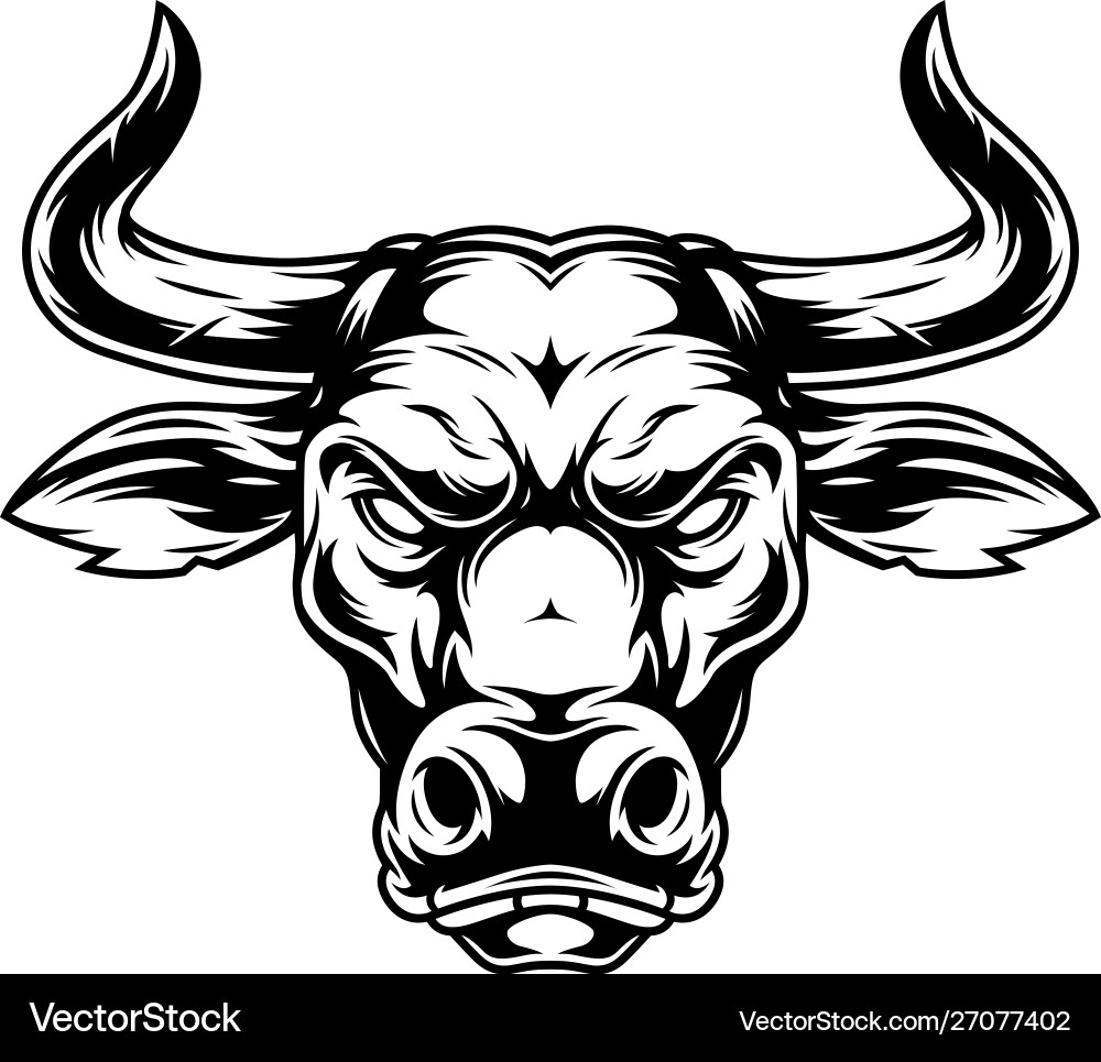 Vintage powerful bull head concept Royalty Free Vector Image