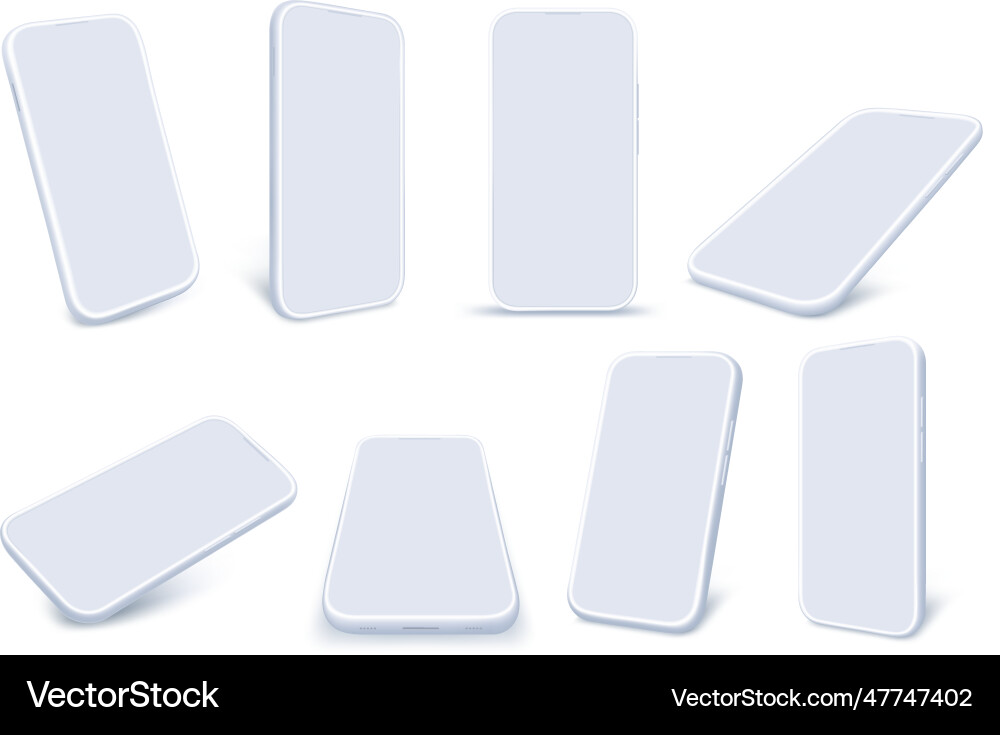 White phone mockup minimal smartphone screen Vector Image