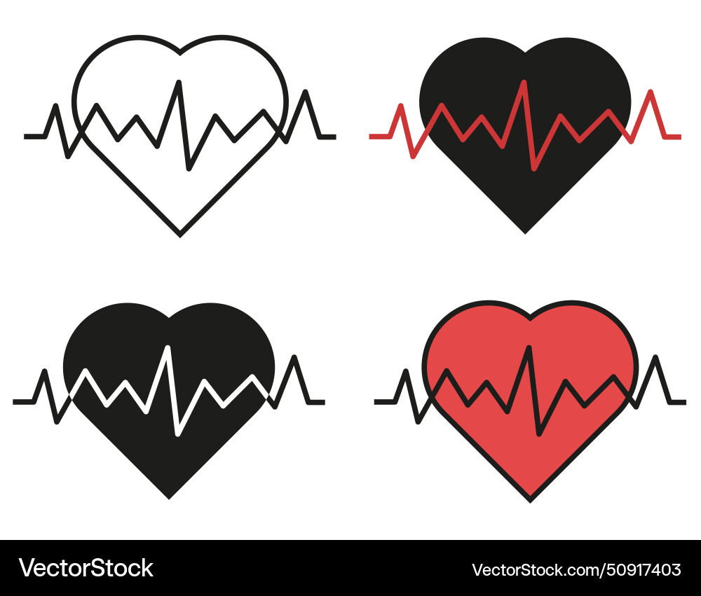 Cardiogram design elements set cardiograms Vector Image
