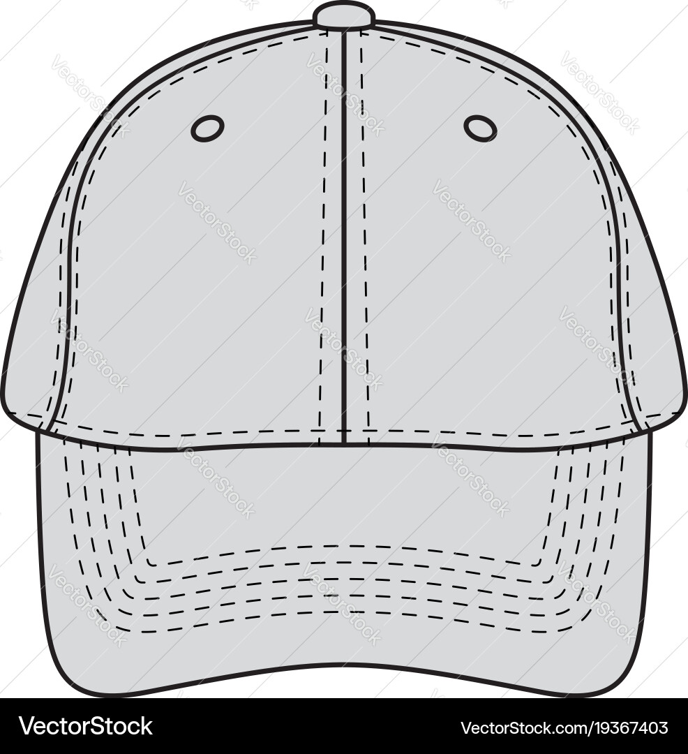 Dashed Baseball Cap Front Royalty Free Vector Image