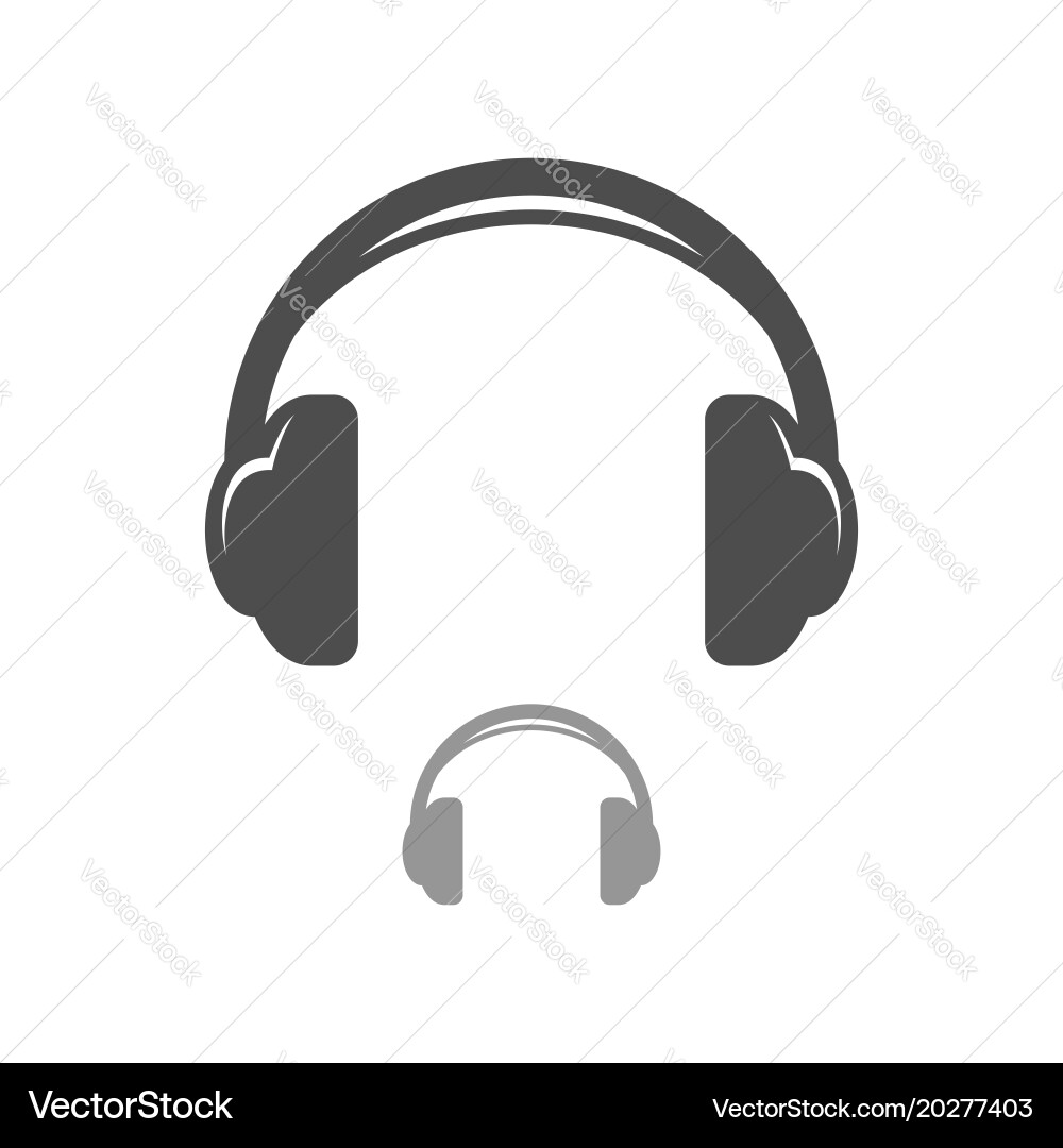 Headphone simple icon design Royalty Free Vector Image